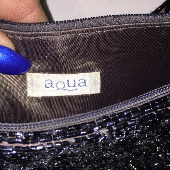 Aqua | Bags | Aqua Titanium Metallic Sequin Beaded Evening Bag | Poshmark